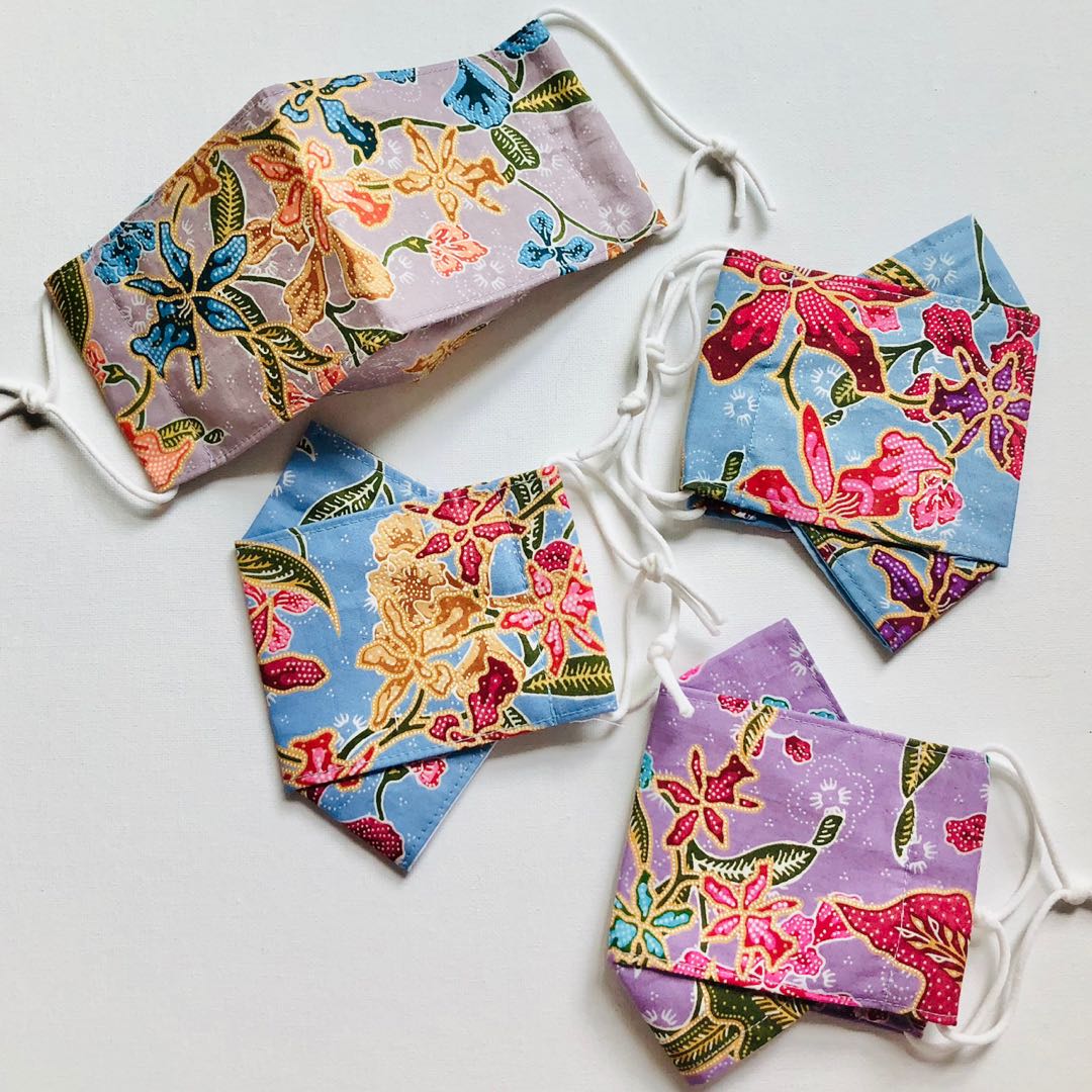 Batik Face Mask Handmade in Singapore, Health & Nutrition, Face Masks ...