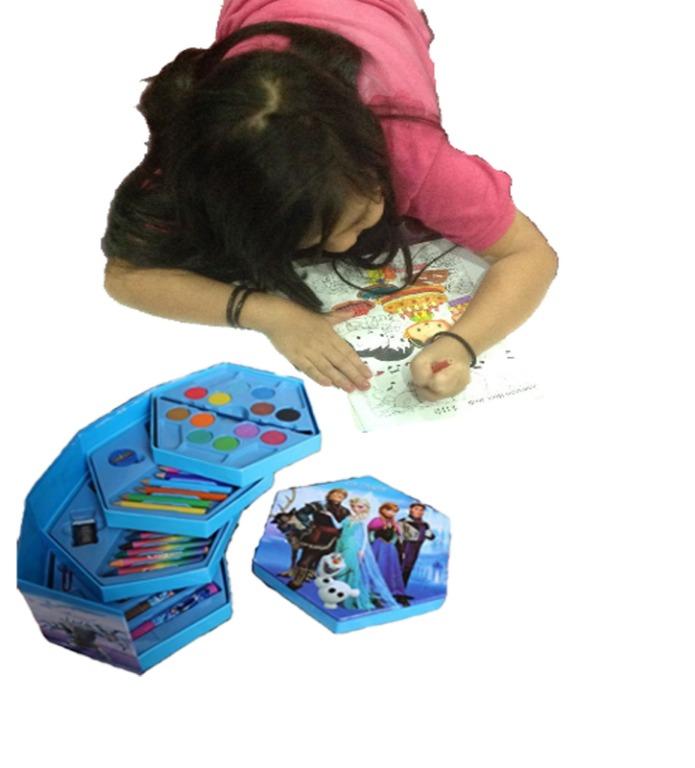 Cartoon 46 pcs Color Set Giftset Drawing Art watercolor crayon Hadiah ...