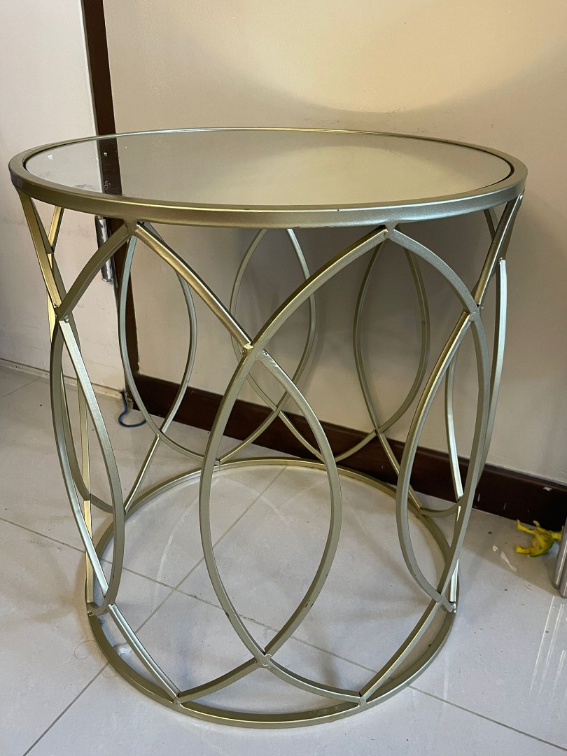 Champagne gold side table, Furniture & Home Living, Furniture, Tables ...