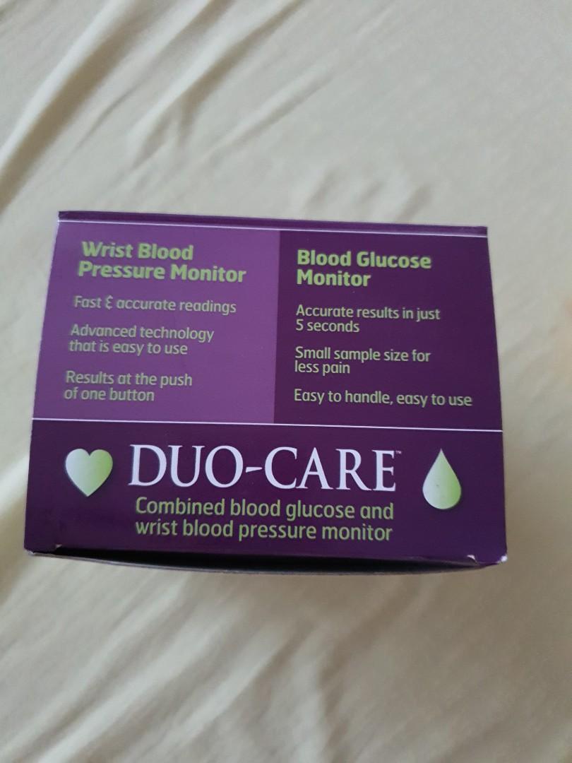 Duo care combined blood glucose and wrist blood pressure monitor ...
