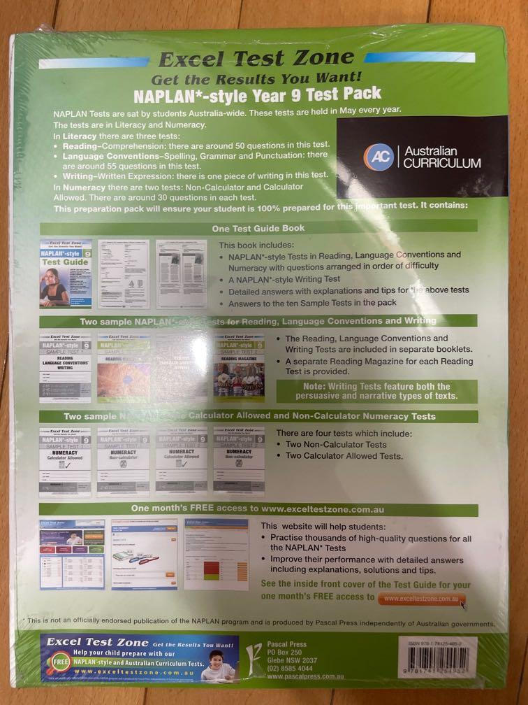 Excel Test Zone Naplan-style Year 9 Test Pack, 興趣及遊戲, 書本 & 文具, 補充練習 ...