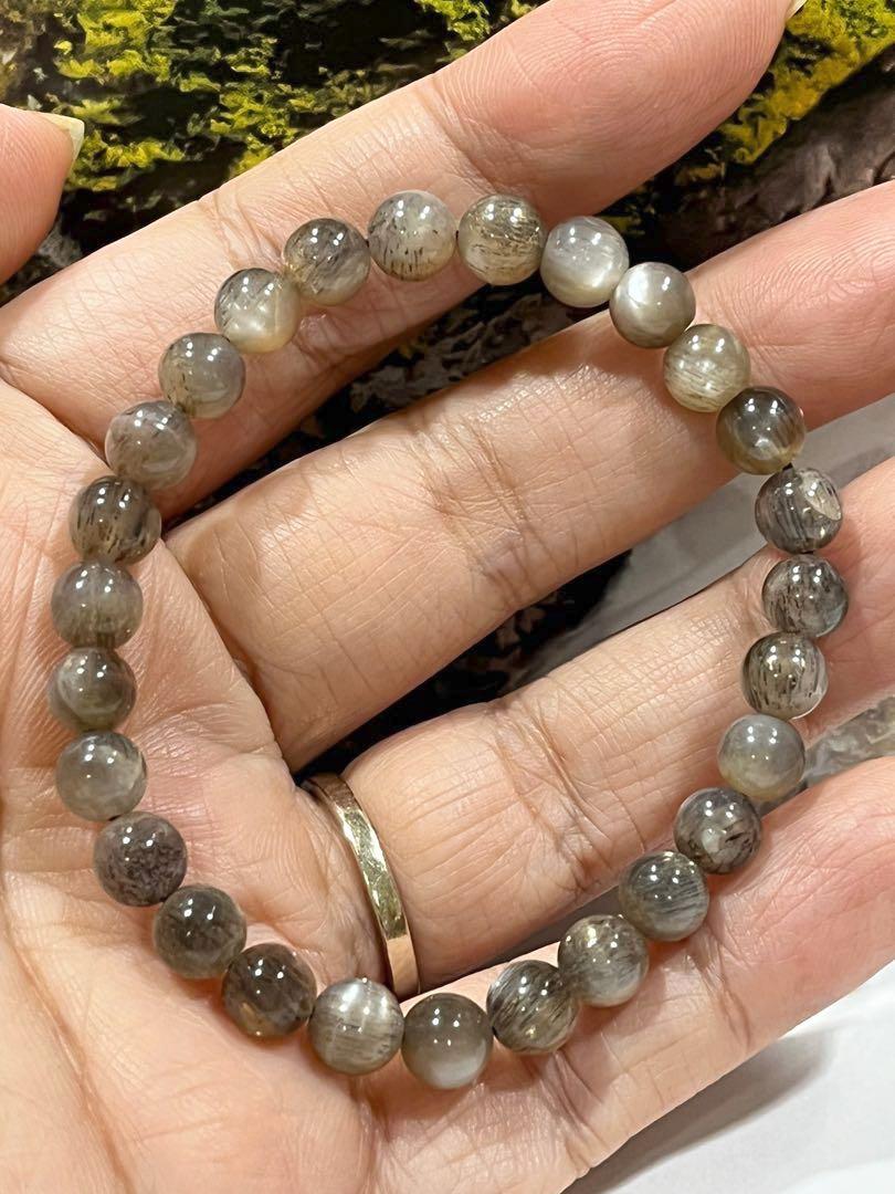 Gold Backbone Sunstone (Gugan) Natural Stone Crystal Bracelet 6mm ...