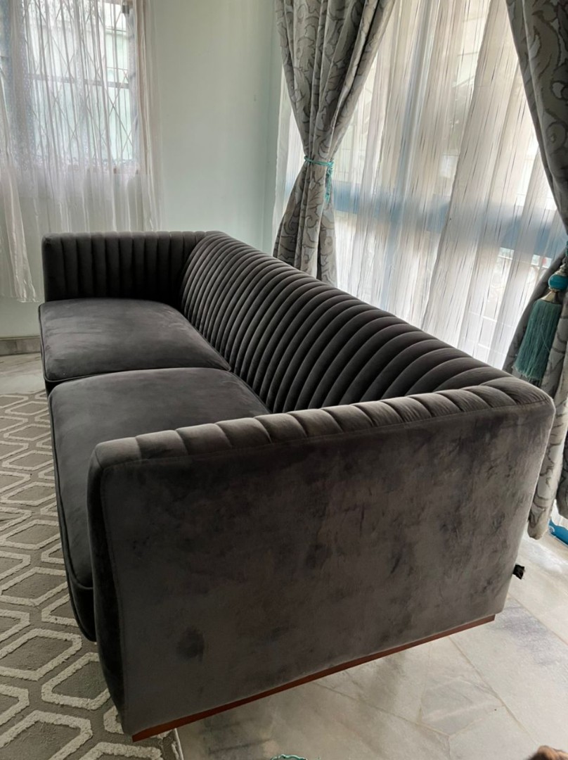 JOY Freida 3-Seater Sofa (Grey), Furniture & Home Living, Furniture on ...