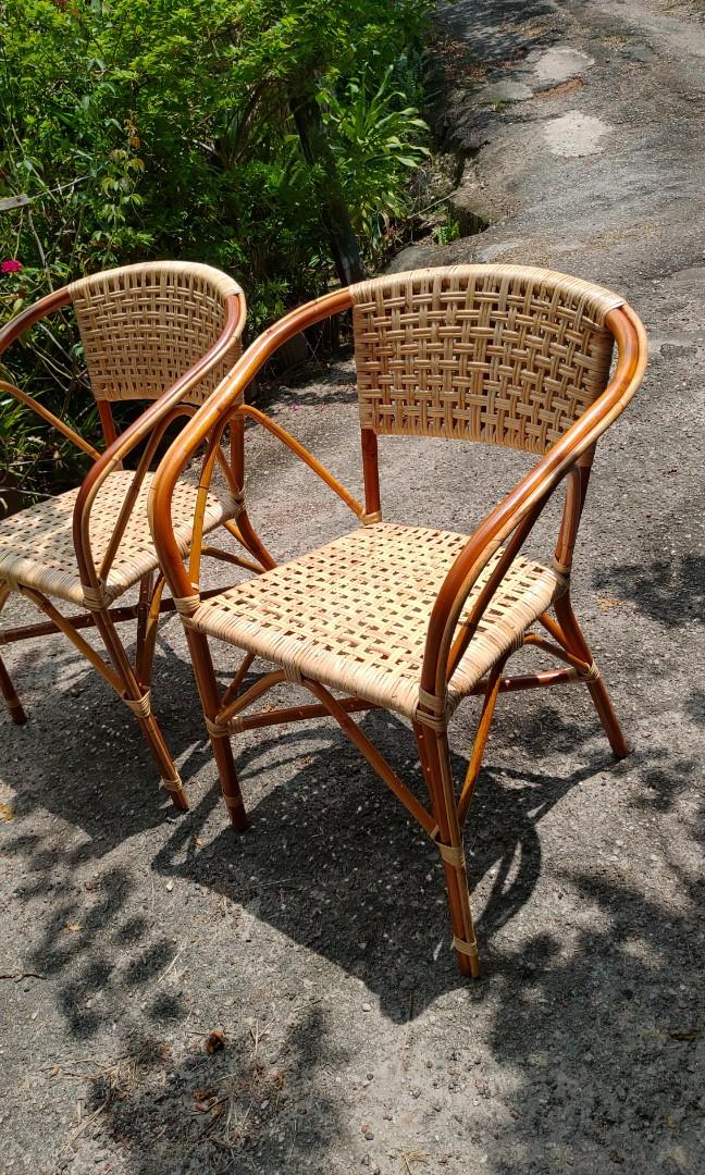 Kerusi rotan dewasa set 2, Furniture & Home Living, Outdoor Furniture ...