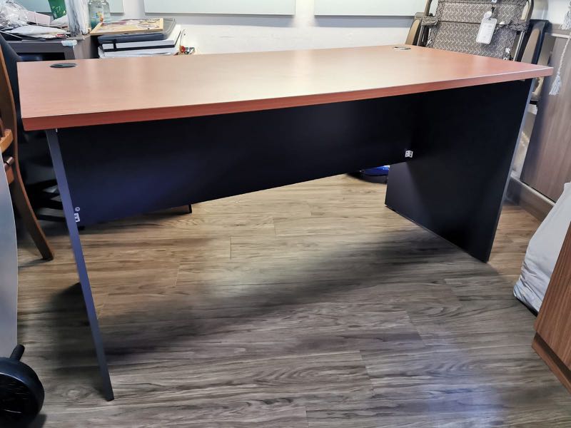 Long Study Table Office Table with free wall shelf, Furniture & Home ...