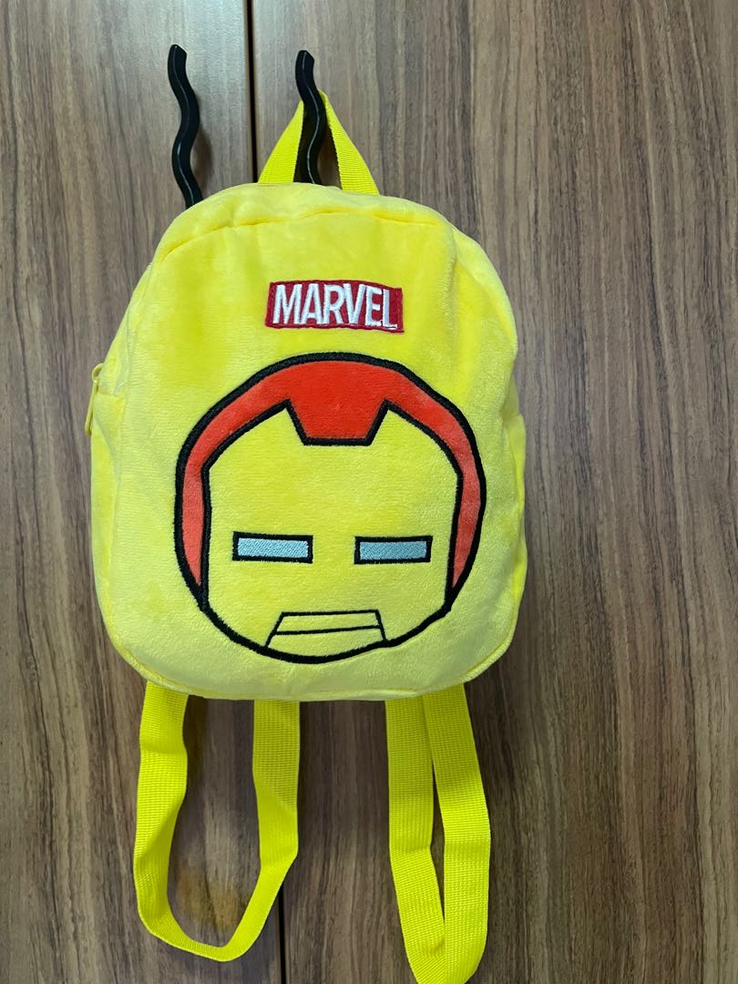 Marvel x Miniso iron man yellow mini backpack flurry fluffy soft for ...