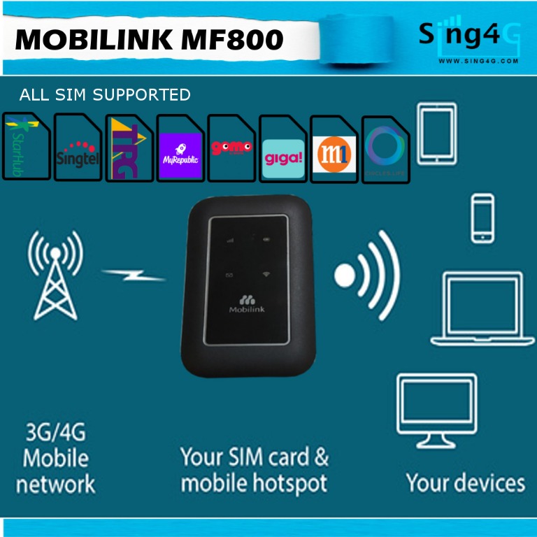NEW 4G 150Mbps MIFI Portable Hotspot Mobilink MF800 for TPG Singtel ...