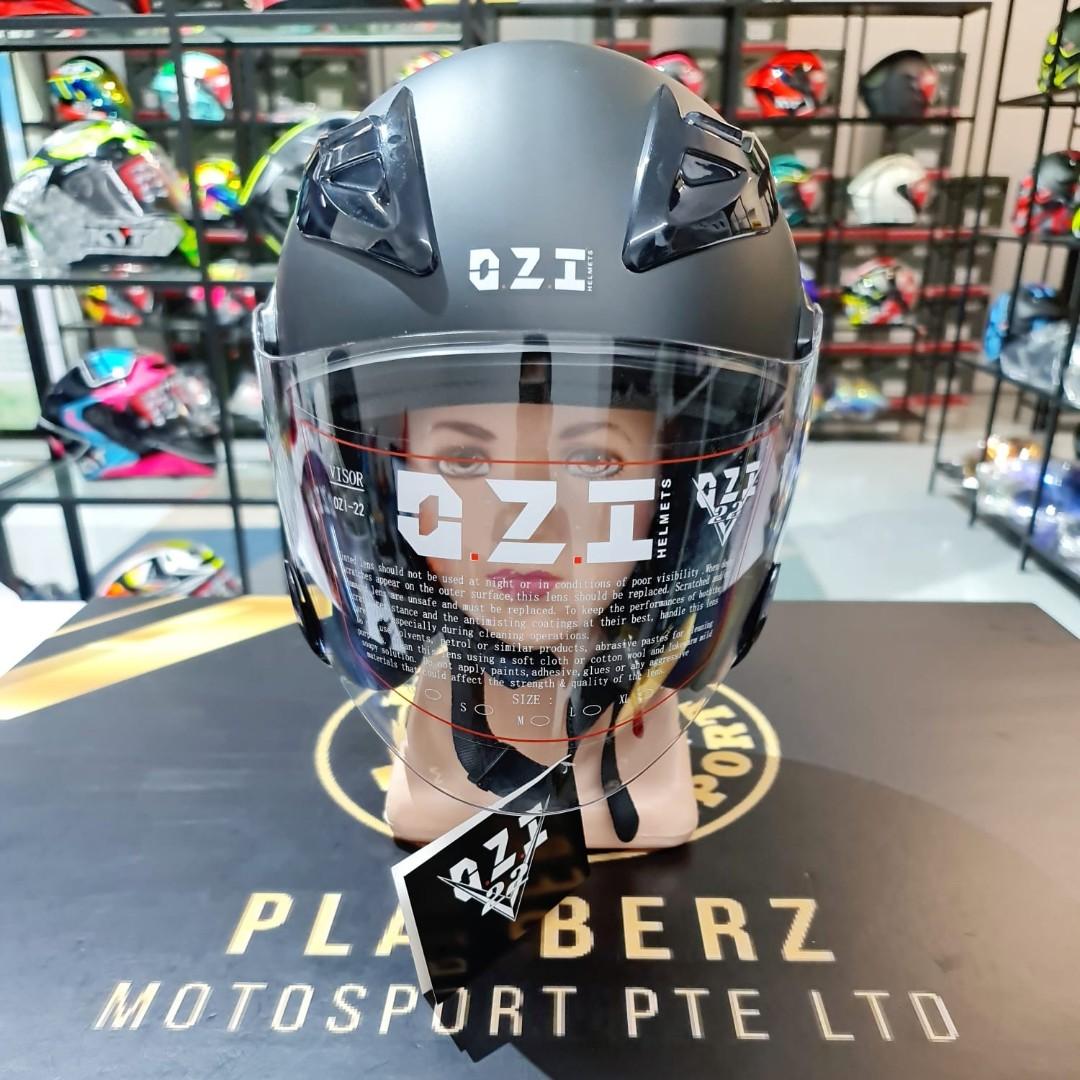 OZI 22 MATT BLACK HELMET, Motorcycles, Motorcycle Apparel on Carousell