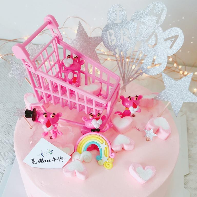 Pink Supermarket Trolley / Shopping Cart Cake Topper / Ladies Theme ...