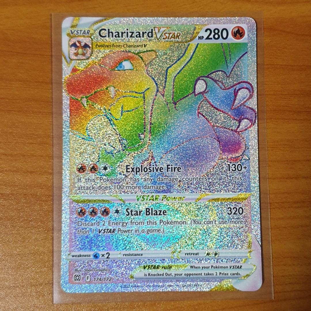 Pokemon brilliant stars charizard vstar rainbow rare, Hobbies & Toys ...
