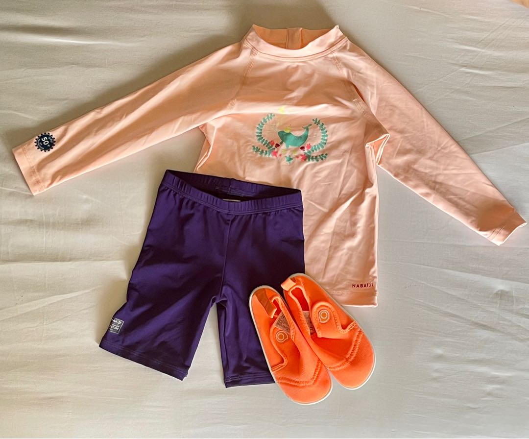 Rash guard set with aqua shoes, Babies & Kids, Babies & Kids Fashion on ...