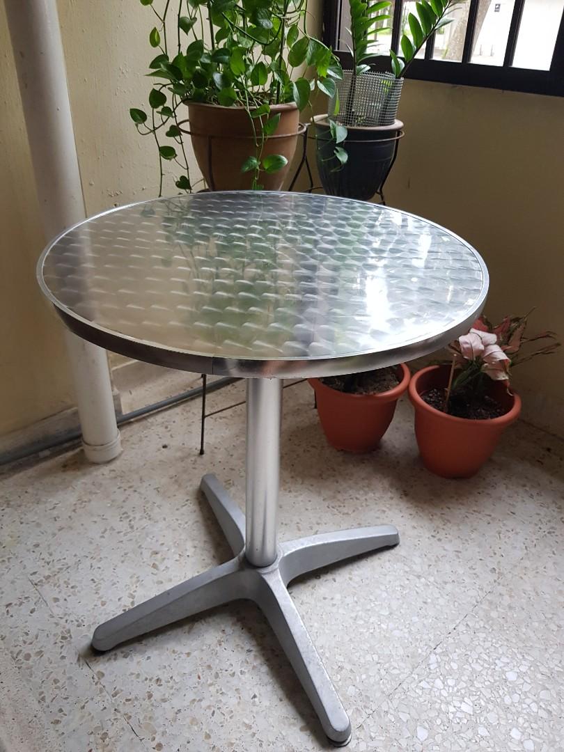 Round Aluminium Table, Furniture & Home Living, Furniture, Tables ...