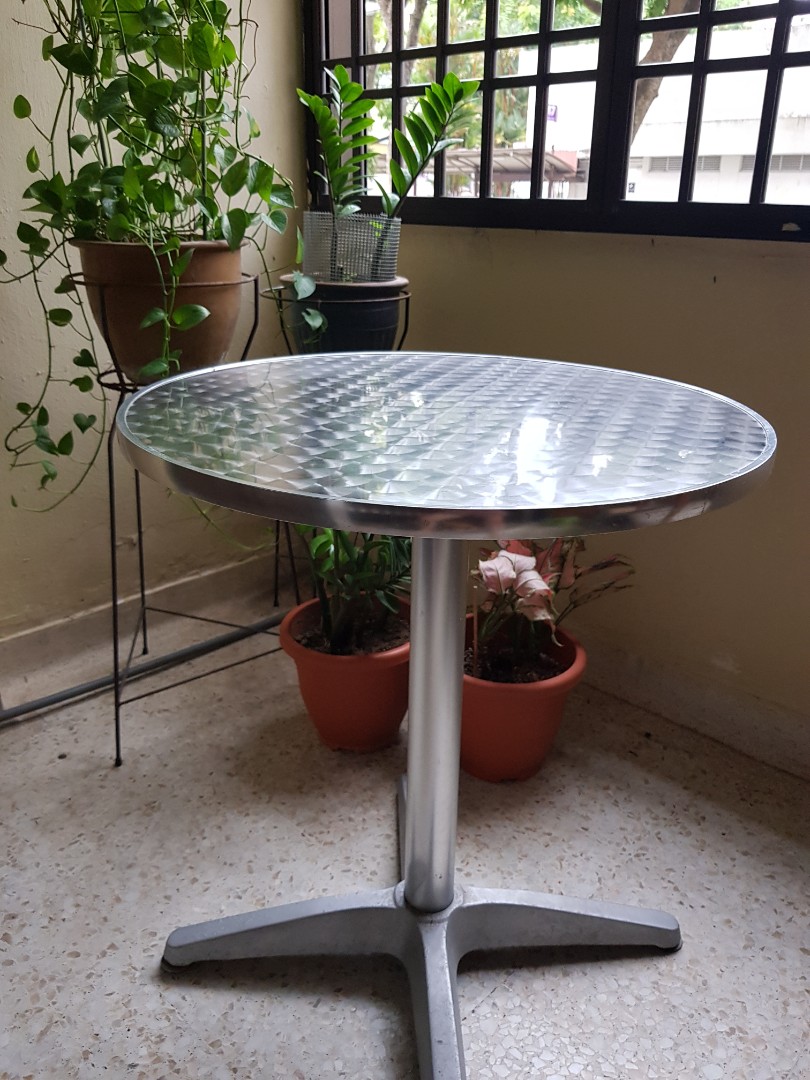Round Aluminium Table, Furniture & Home Living, Furniture, Tables ...