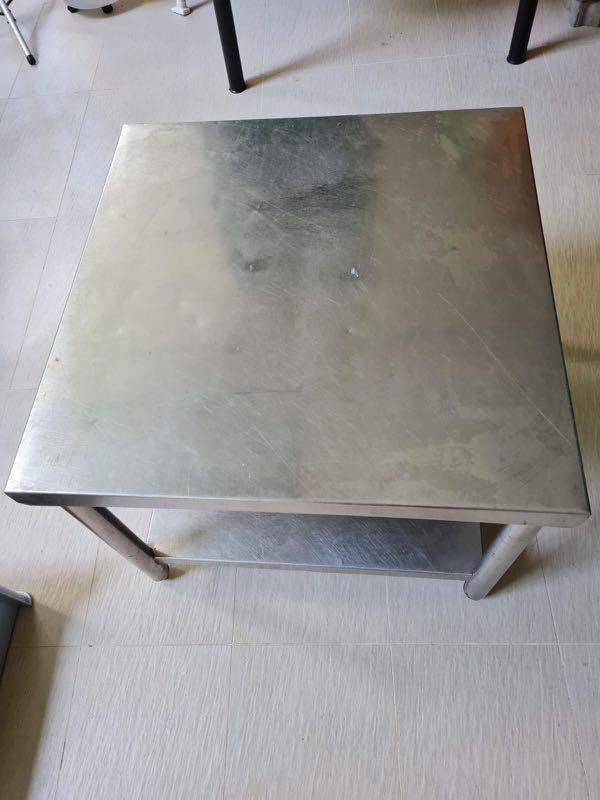 Stainless steel table (for hawker), Furniture & Home Living, Furniture ...