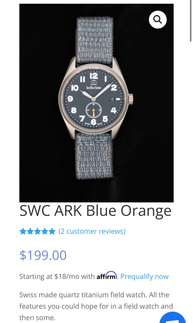Titanium watch Swiss Quartz- SWC ARK, Luxury, Watches on Carousell