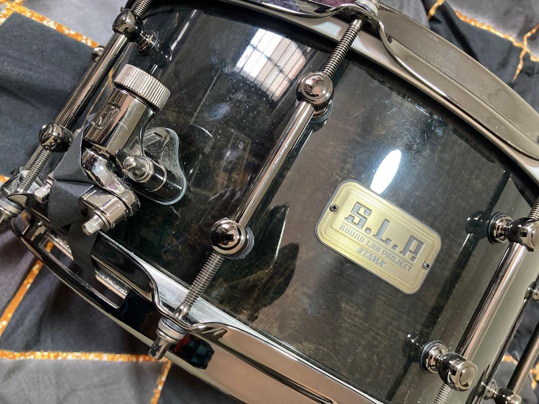 Tama SLP Power Maple Shell 14” by 6.5” Snare Drum, Midnight Maple Burl ...