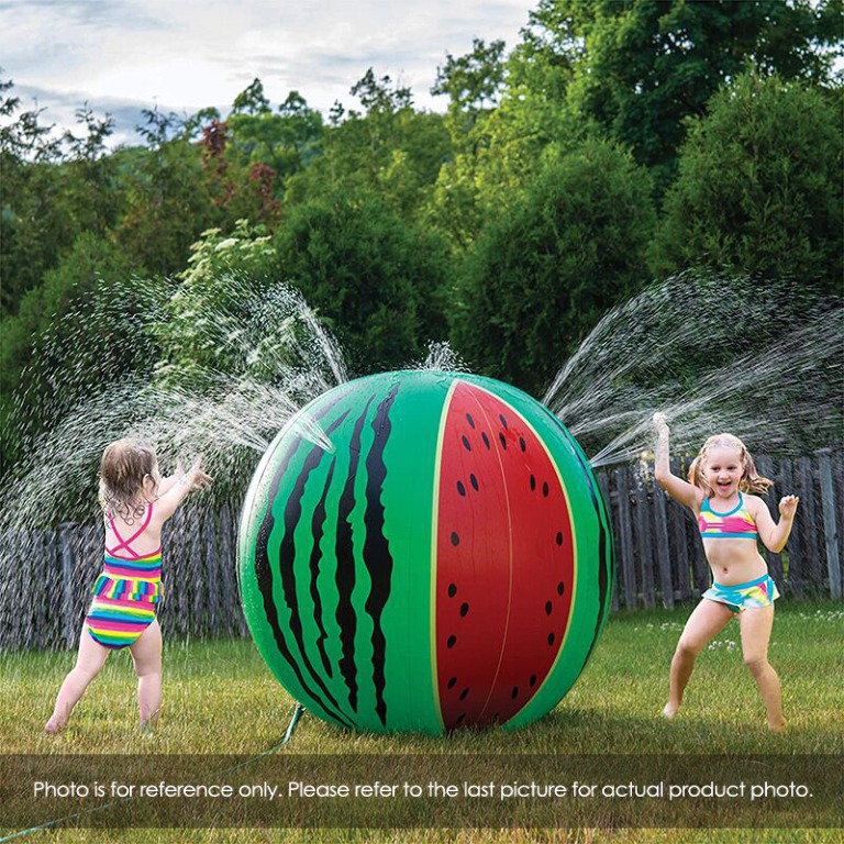 Watermelon Beach Ball Sprinkler Inflatable Float Floatie Spurt Water ...