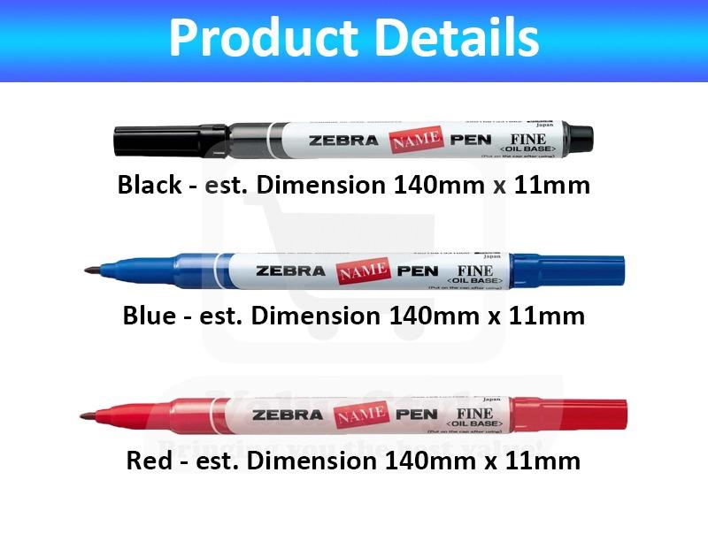 Zebra Name Pen / Permanent Marker / Fine Tip / Marker / Writing ...