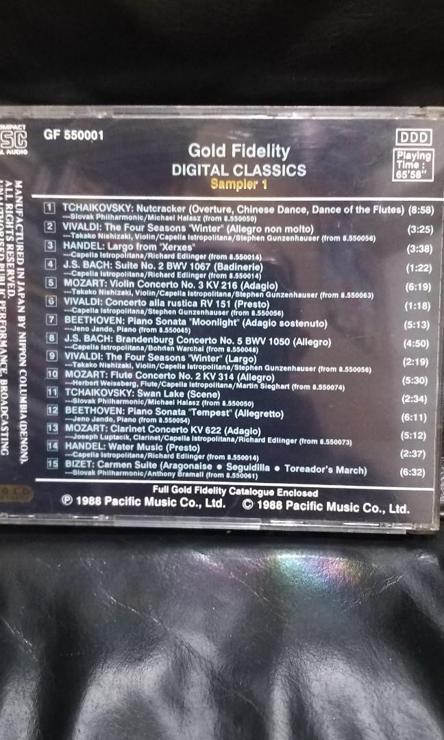 日版 試音24k金碟 GOLD FIDELITY DIGITAL CLASSICS SAMPLER 1 CD 日本天龍濛字 1A1 頭版 ...