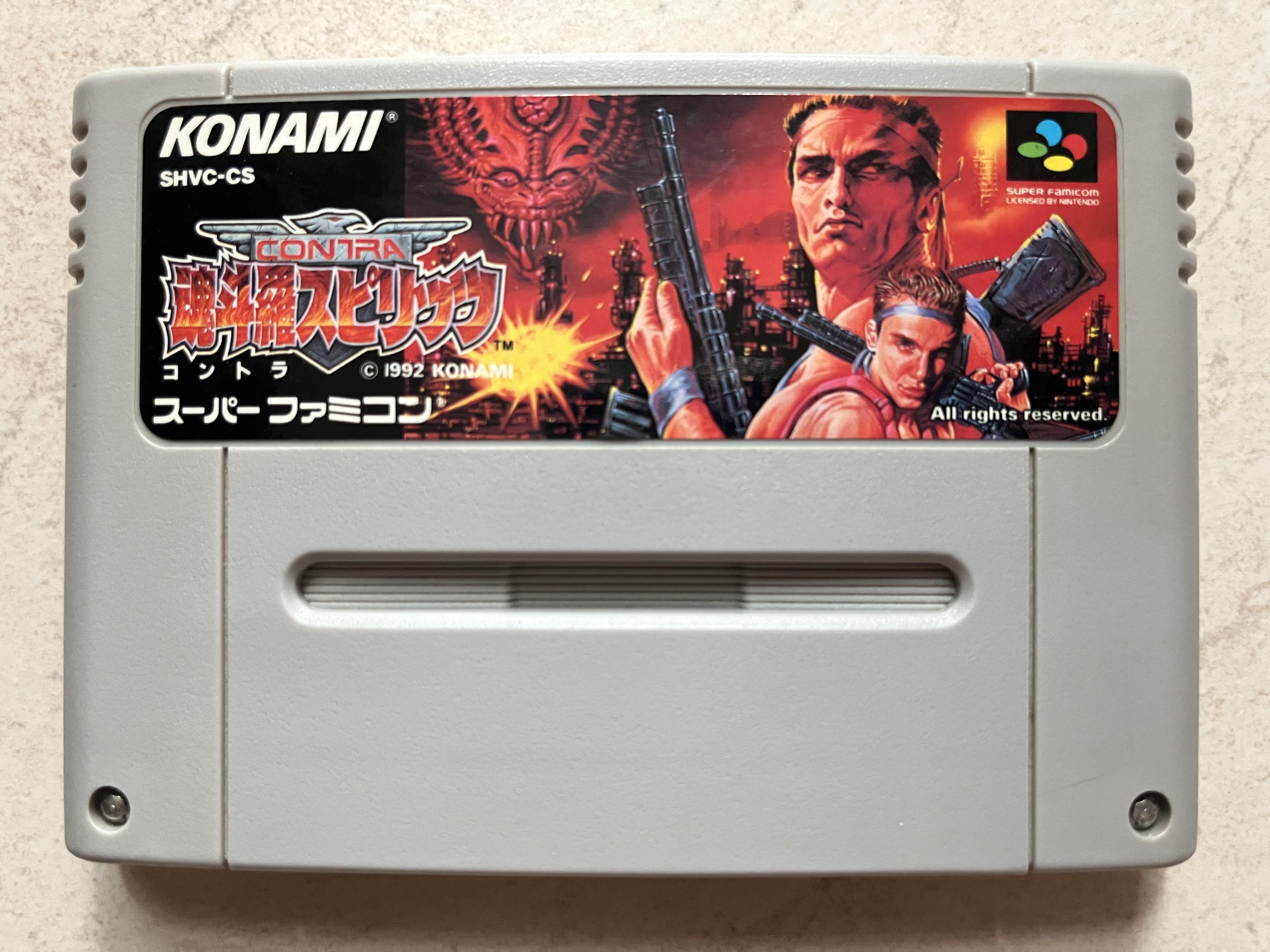 日版 SFC CONTRA SPIRITS 魂斗羅 街機移植橫向動作射擊遊戲, 電子遊戲, 電子遊戲, Nintendo 任天堂 ...