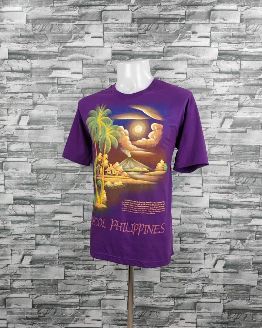 Bicol Philippines Village View Full Moon Volcano Smoke Purple Shirt ...