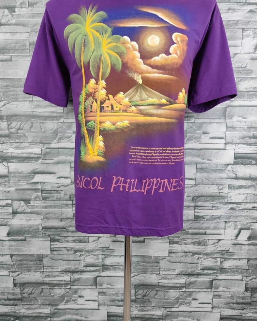 Bicol Philippines Village View Full Moon Volcano Smoke Purple Shirt ...