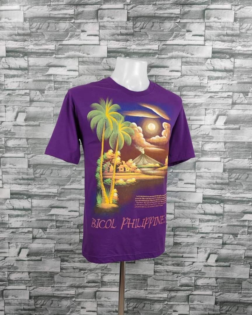 Bicol Philippines Village View Full Moon Volcano Smoke Purple Shirt ...