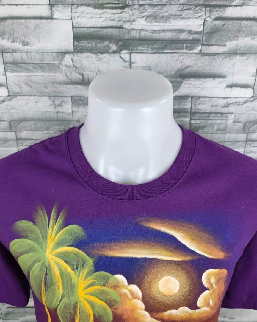 Bicol Philippines Village View Full Moon Volcano Smoke Purple Shirt ...