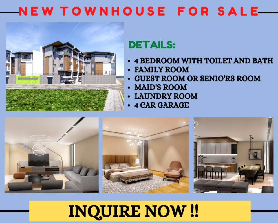 For Sale 4BR Townhouse Unit with provision for Elevator located near ...