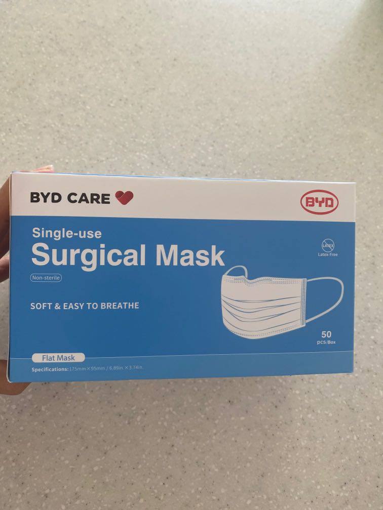 BYD face mask (single use) 50pcs/box (while stock last), Health ...