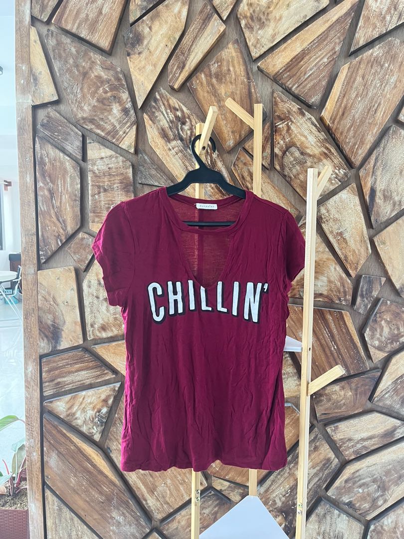 Chillin maroon chest cut out top, Women's Fashion, Tops, Shirts on ...
