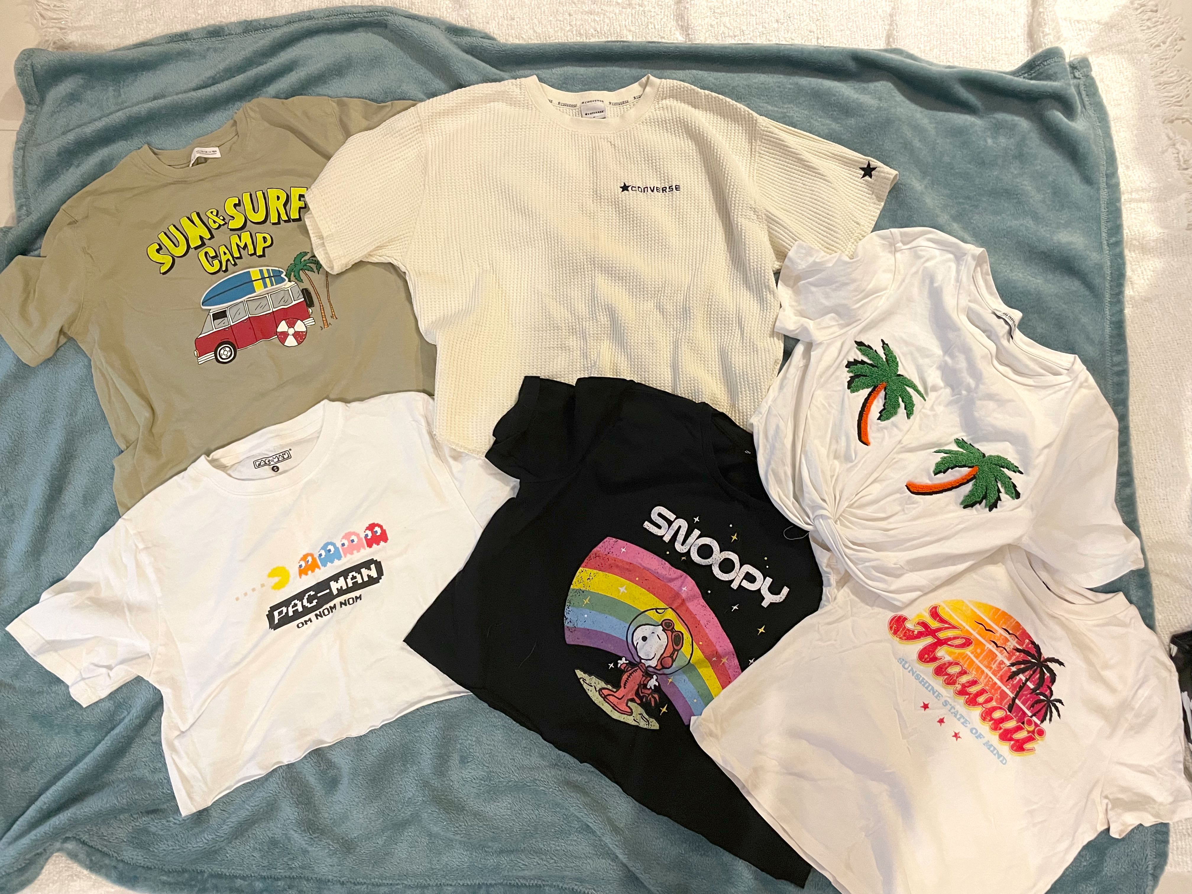 Converse / Zara / Snoopy / Pac man vintage cropped tees, Women's ...