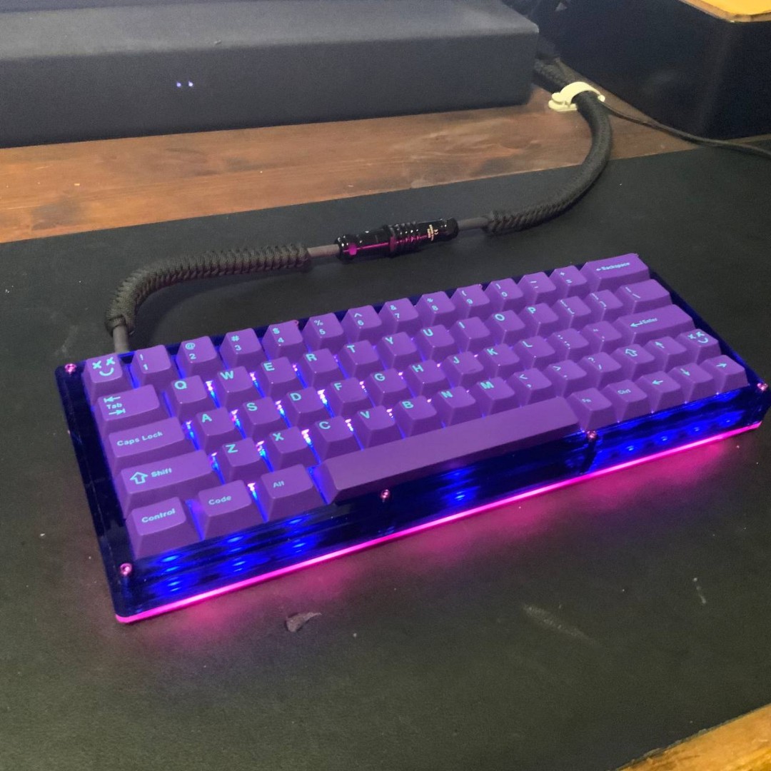 Custom blue stacked acrylic keyboard 60% with arrow, Computers & Tech ...