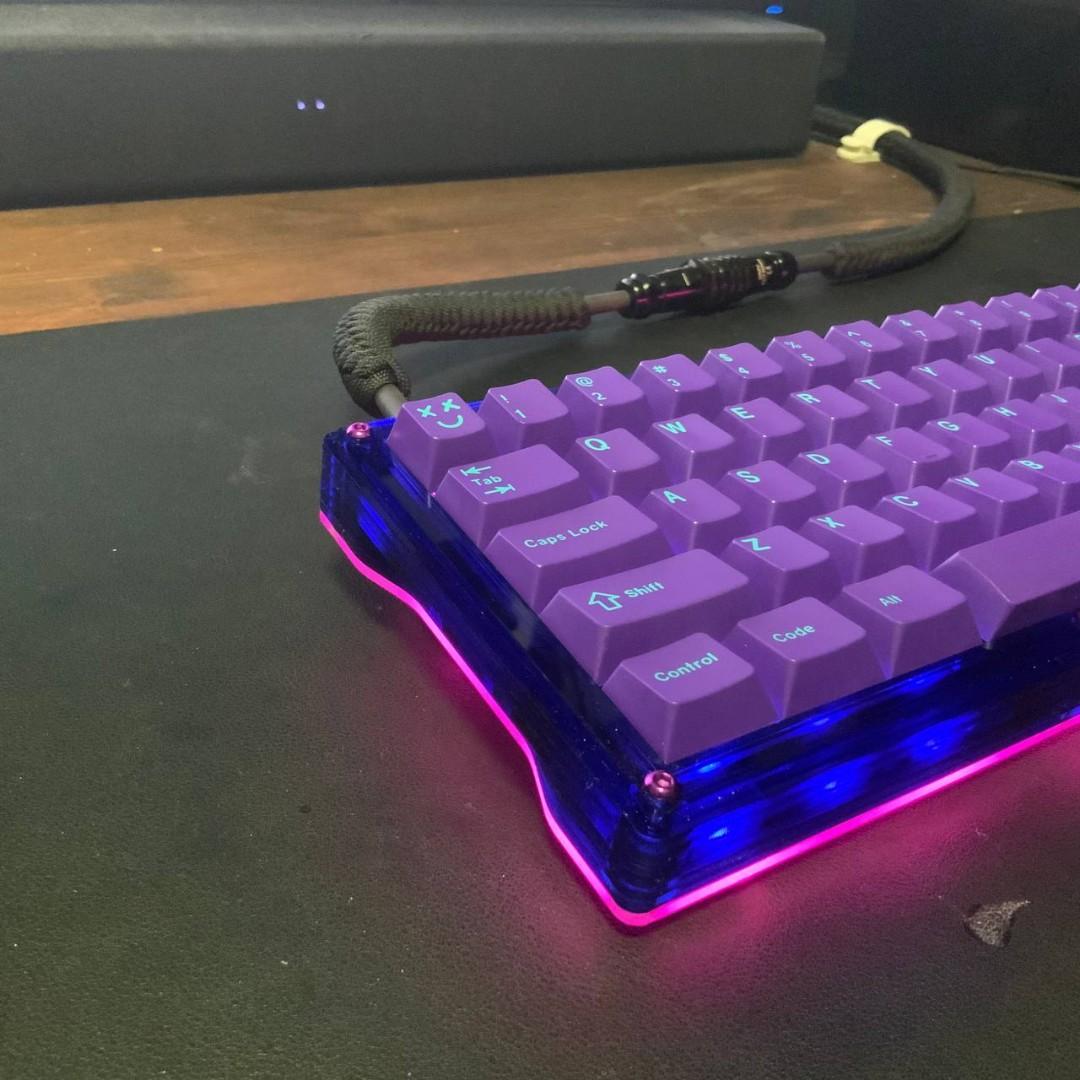 Custom blue stacked acrylic keyboard 60% with arrow, Computers & Tech ...