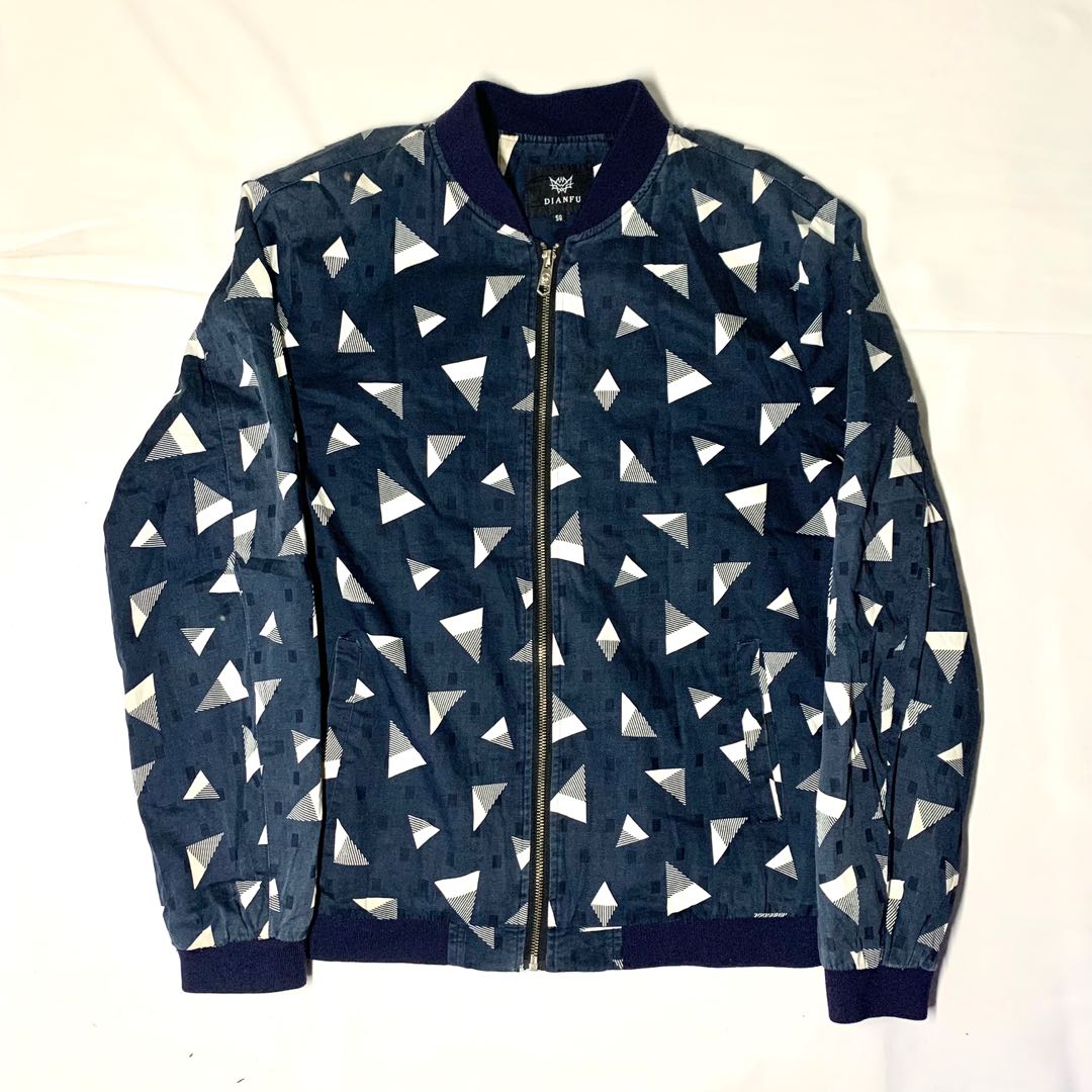 Geo Bomber Jacket, Men's Fashion, Coats, Jackets and Outerwear on Carousell
