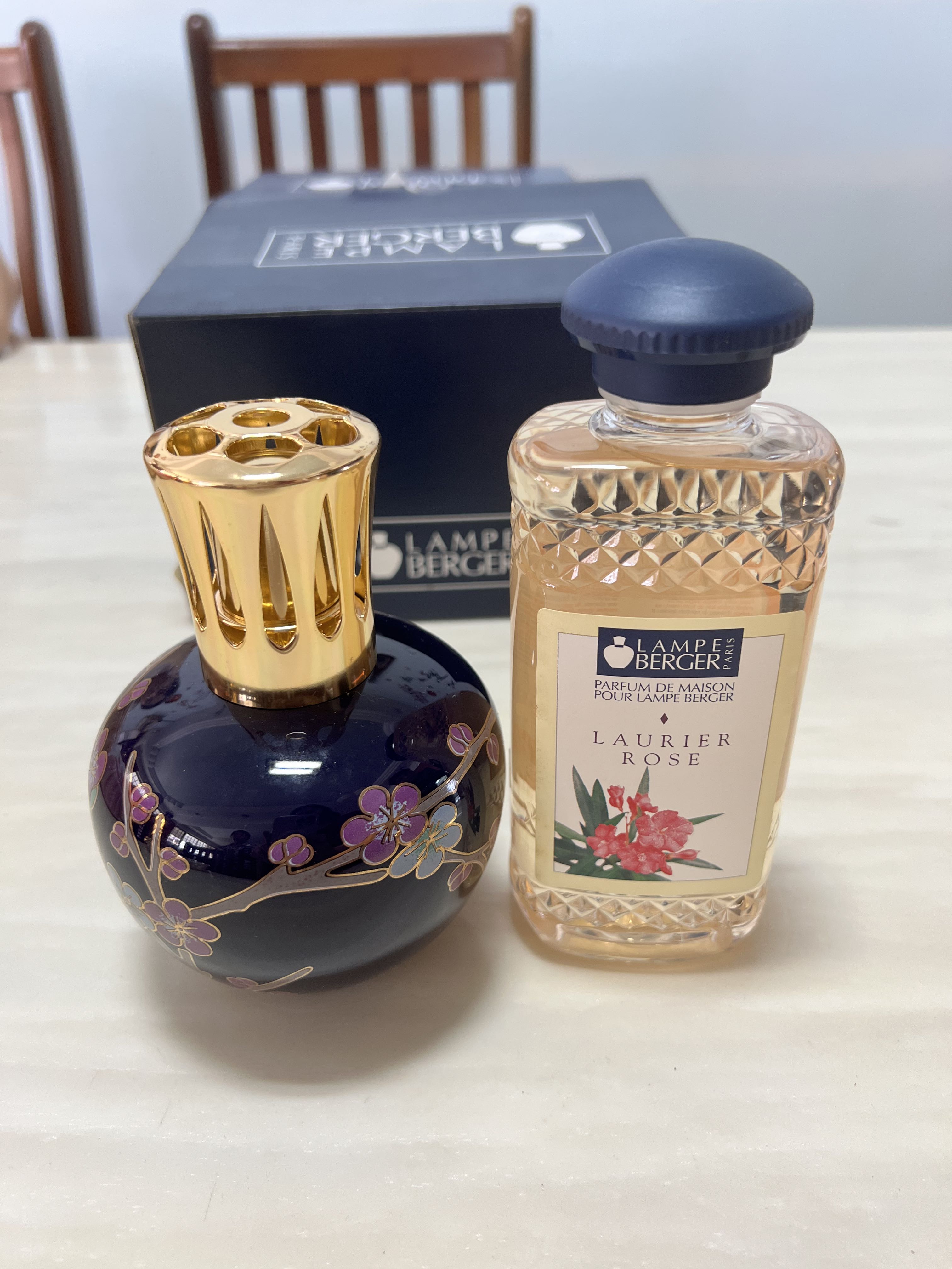 Lamps Berger Paris catalytic glass bottle diffuser with rose oil box ...