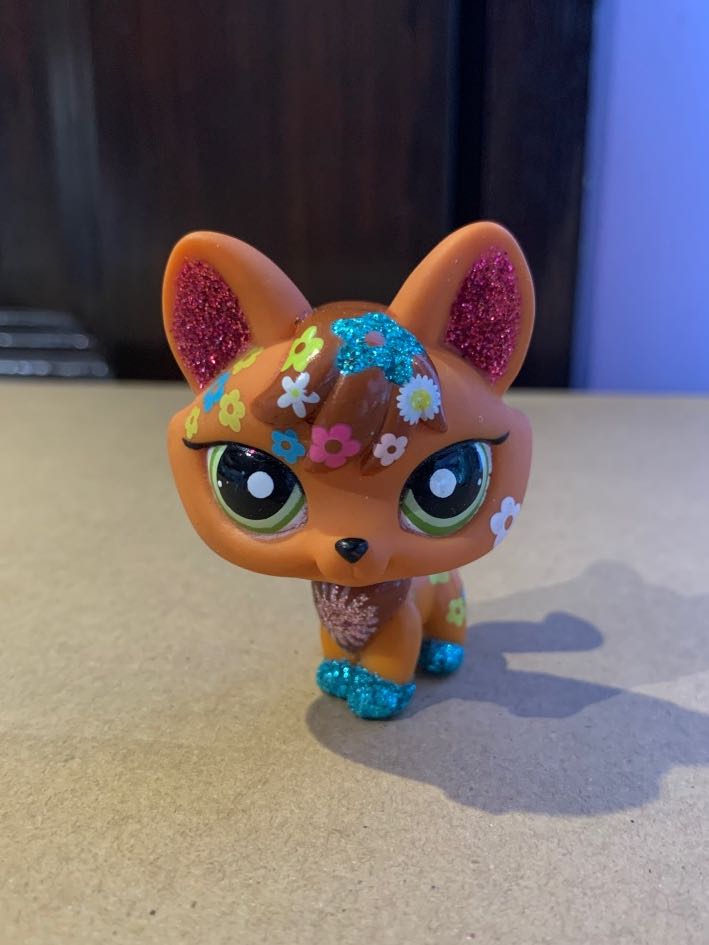 Littlest pet shop authentic lps flower glitter fox, Hobbies & Toys ...
