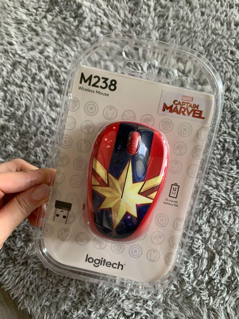 Logitech M238 Captain Marvel mouse, Computers & Tech, Parts ...