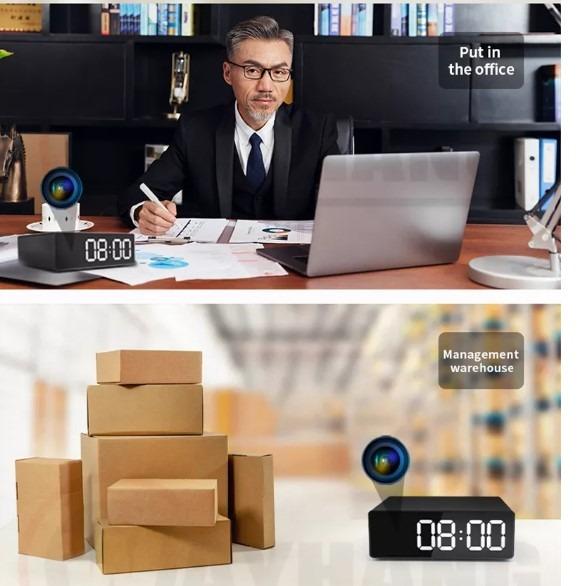 Lookcam APP 1080P Night Vision Hidden Spy Secret Wall Alarm Clock ...