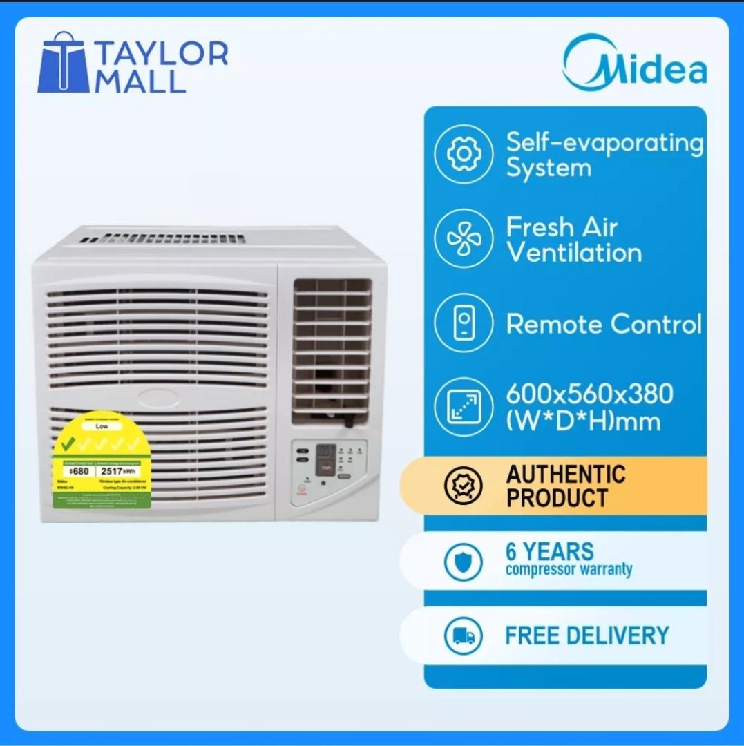 Midea window aircon MWAC-12 still under warranty 12,000 BTU, 12K BTU ...