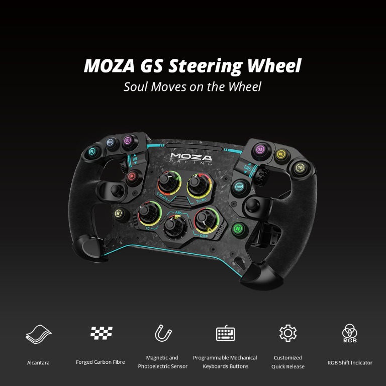 MOZA RACING GS WHEEL - NOT SIMAGIC ALPHA, IMM SOURCE, LOGITECH G29 ...