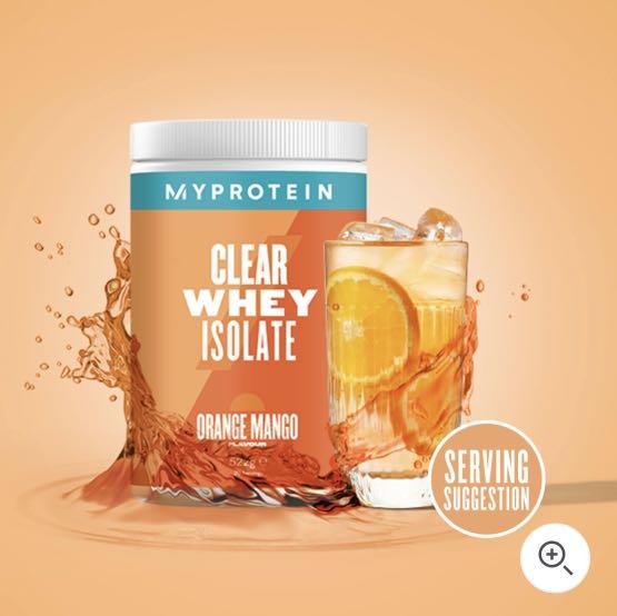 MyProtein Clear Whey Isolate - Orange Mango, Health & Nutrition, Health ...