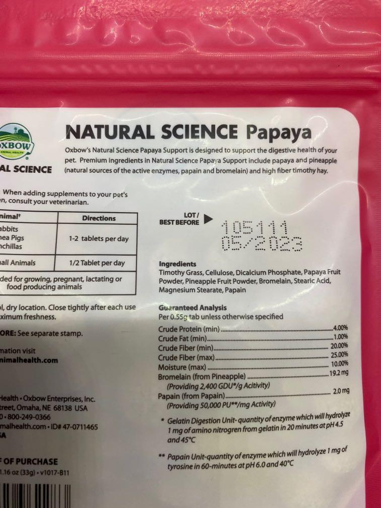 Oxbow papaya support for small animals, Pet Supplies, Health & Grooming ...