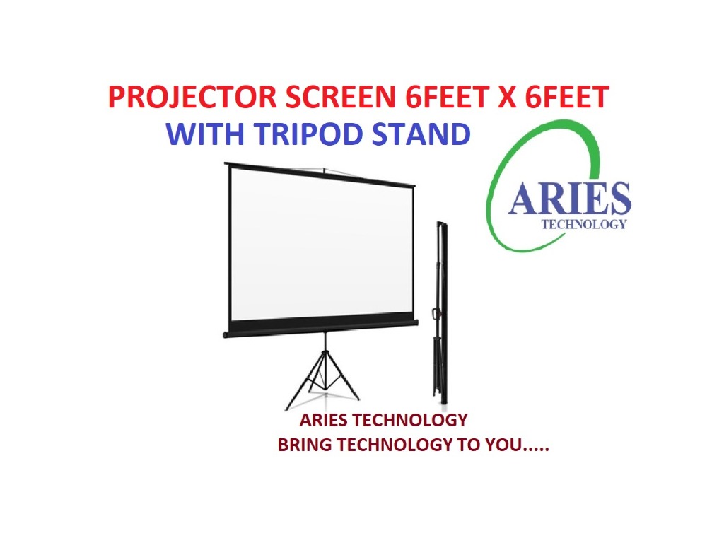 READY STOCK, NEW 6ft X 6ft Projector Screen with tripod stand available ...