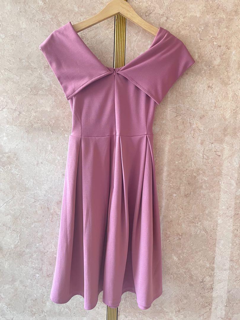 Sabrina Pink Dress, Fesyen Wanita, Pakaian Wanita, Gaun & Rok di Carousell