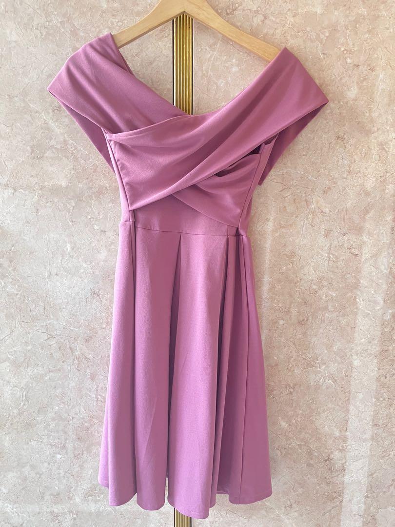 Sabrina Pink Dress, Fesyen Wanita, Pakaian Wanita, Gaun & Rok di Carousell