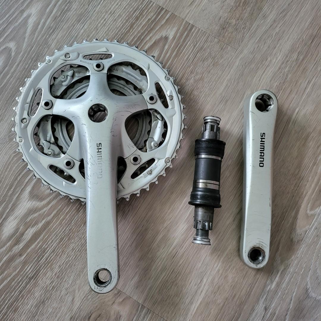 Shimano triple crankset with BB, Sports Equipment, Bicycles & Parts ...