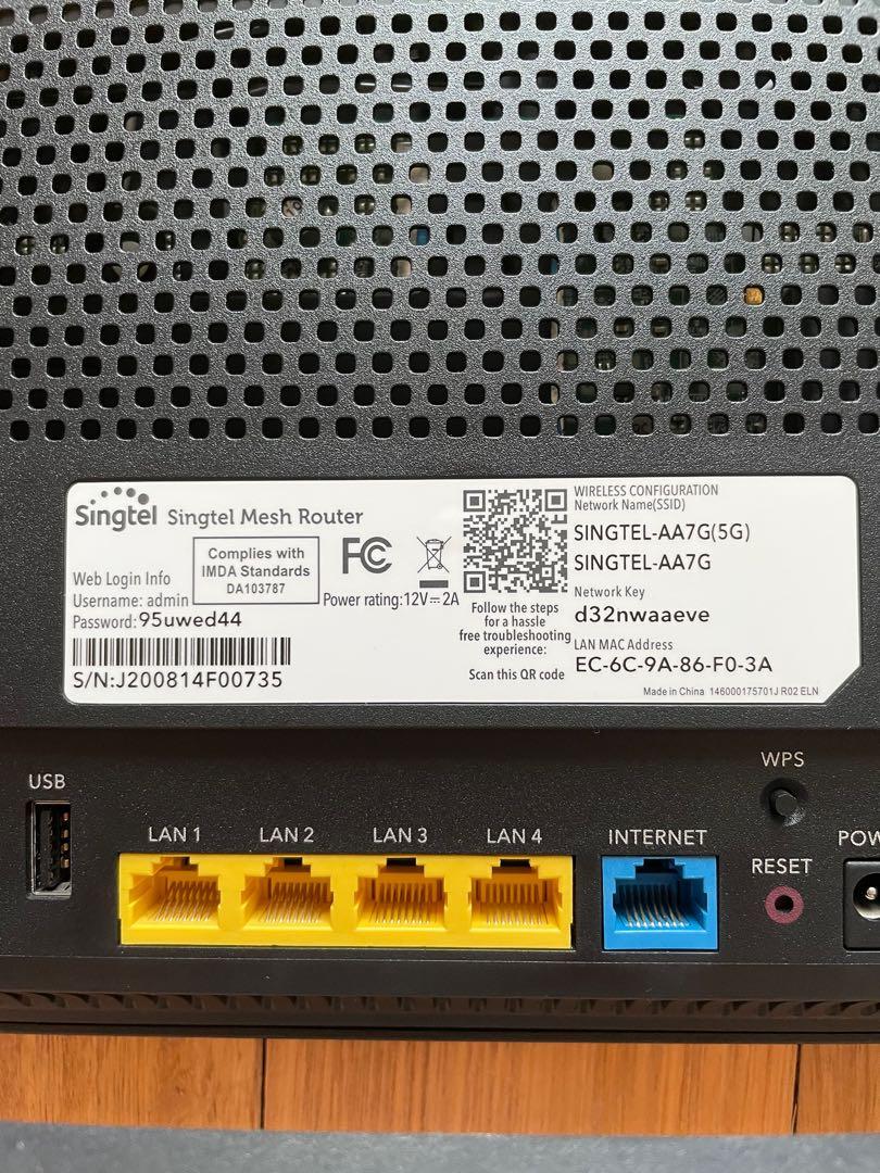 Singtel Mesh Router (mint), Computers & Tech, Parts & Accessories ...