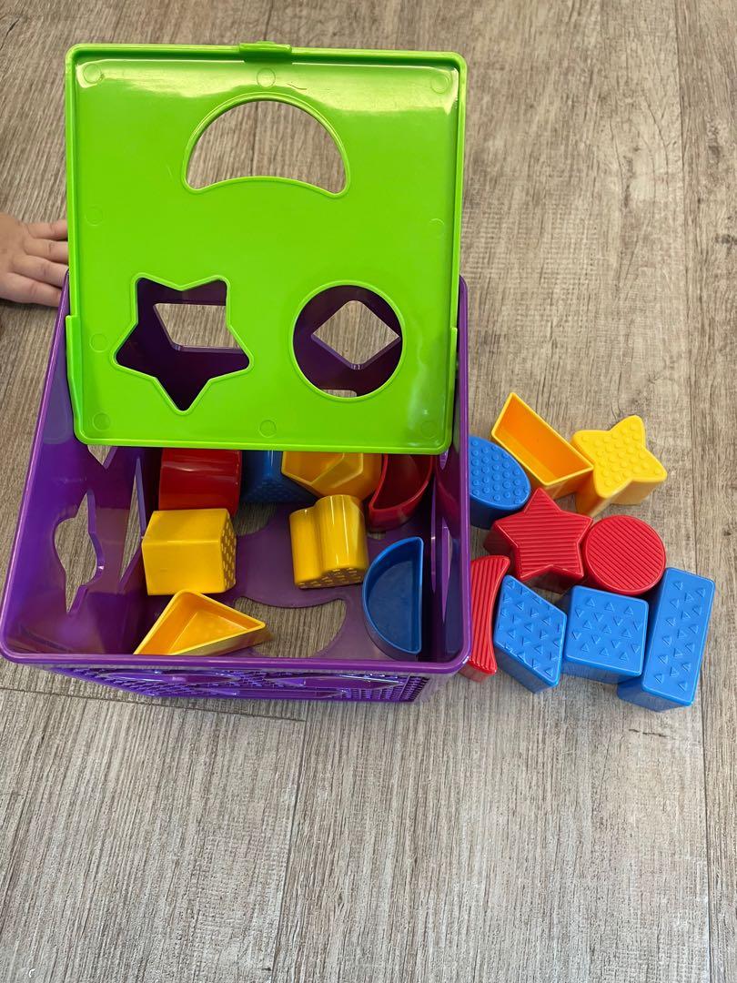 Square Baby Blocks Shape Sorter Toy Blocks Multi Shapes Color ...