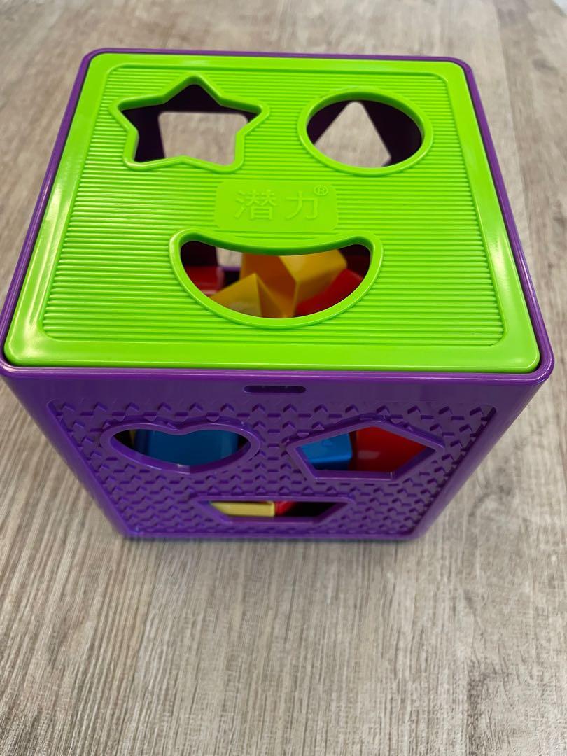 Square Baby Blocks Shape Sorter Toy Blocks Multi Shapes Color ...